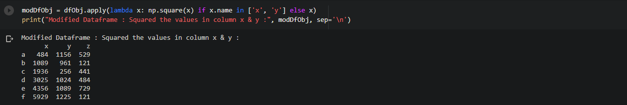 Pandas Apply A Function To Single Or Selected Columns Or Rows In Dataframe Python Programs