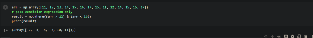 numpy.where() – Explained with examples - Python Programs