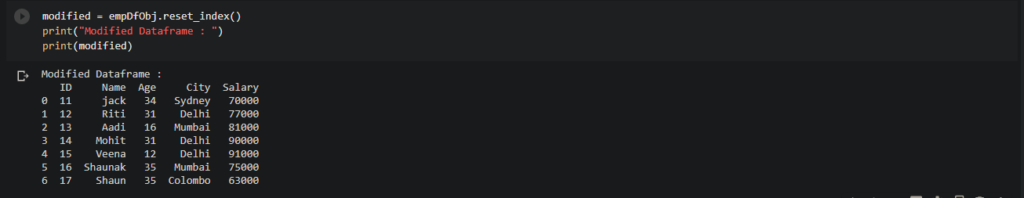Pandas : Convert Data frame index into column using dataframe.reset ...