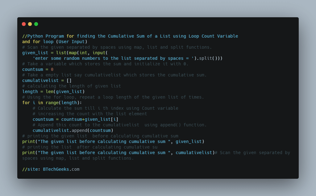 Python Program To Find The Cumulative Sum Of A List Using Different