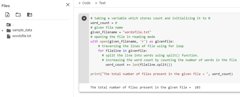 Python Program To Count The Number Of Words In A Text File Python 