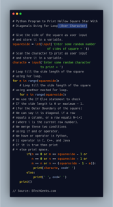 Python Program to Print Hollow Square Star With Diagonals - Python Programs